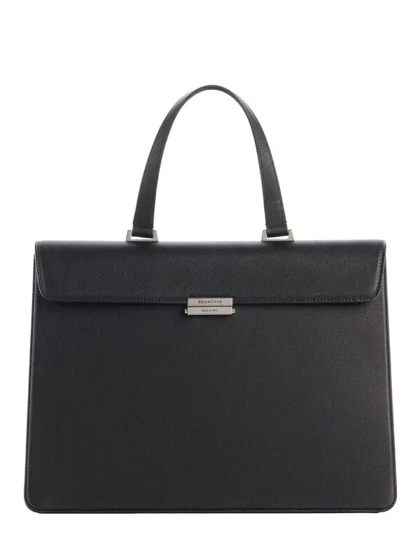 Balenciaga Textured Leather Briefcase - 1000 Black