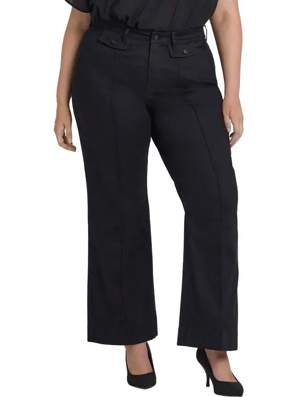 NYDJ Teresa Seamed Wide Leg Jeans - Black