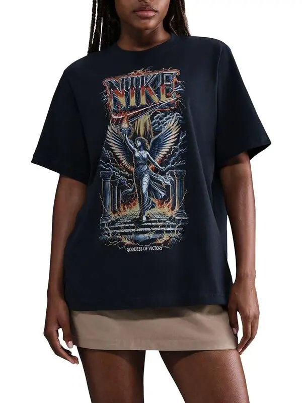 Nike Essential Cotton Graphic Print T-shirt - Off Noir