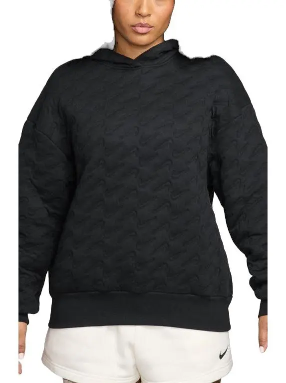 Nike Swoosh Jacquard Phoenix Fleece Hoodie - Black/anthracite