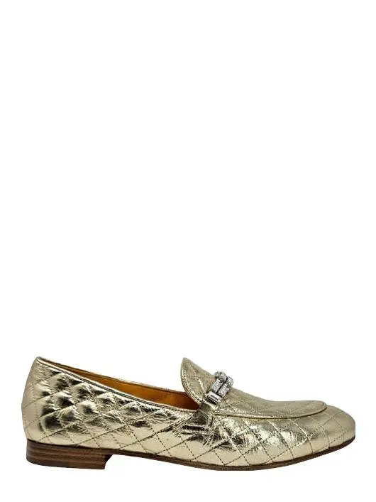 MADISON MAISON Flat Quilted Loafer - Gold