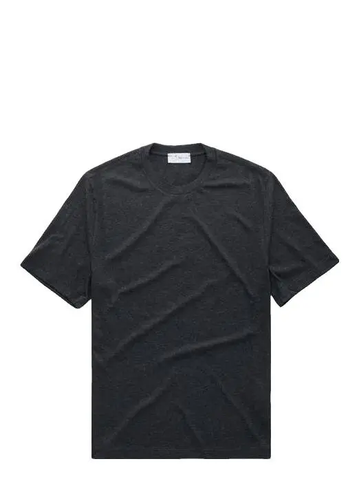 WOLF VS. GOAT (WVG) Short Sleeve Crew Cotton Cashmere Jersey Tee - Black