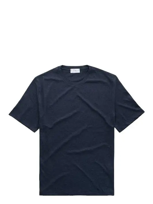 WOLF VS. GOAT (WVG) Short Sleeve Crew Cotton Cashmere Jersey Tee - Blue
