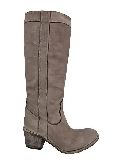 MADISON MAISON Washed Leather Knee-high Pull-on Boots - Taupe
