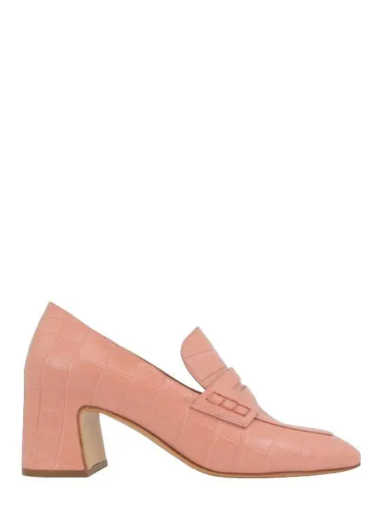 MADISON MAISON Heel Croc Embossed Loafer - Pink