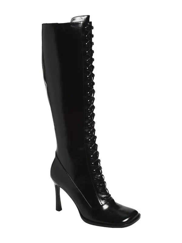 Jeffrey Campbell Fanning Knee High Stiletto Boots - Black