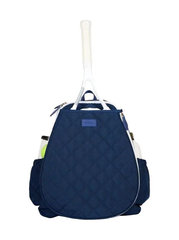 AME & LULU Game On Tennis Backpack - Quilted Navy/white