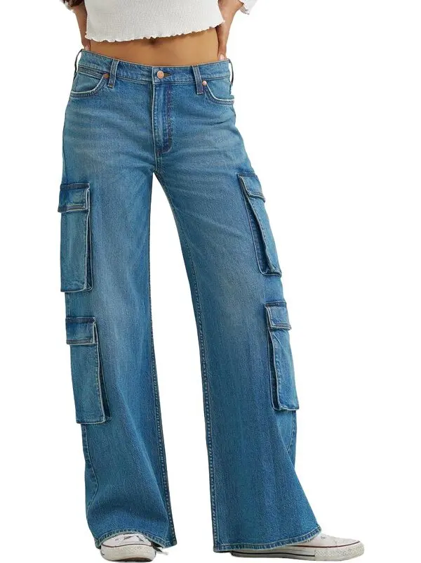 Wrangler Low Rise Baggy Cargo Jeans - Azurite