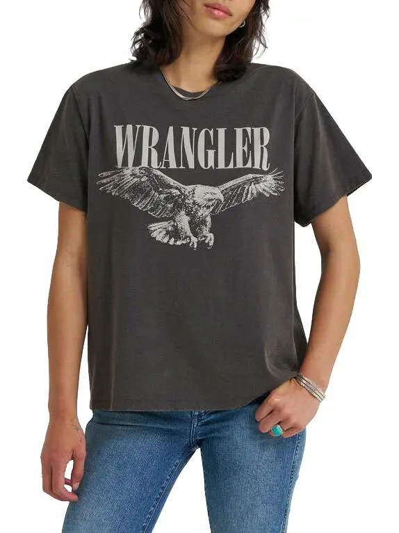 Wrangler Eagle Logo Graphic T-shirt - Faded Black