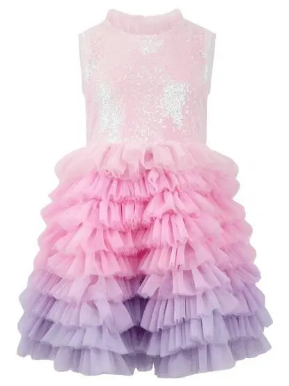 LOLA + THE BOYS Ombre Tulle Tank Dress - Pink