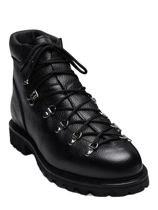 MORJAS Grained Leather Hiking Boots - Black Grain