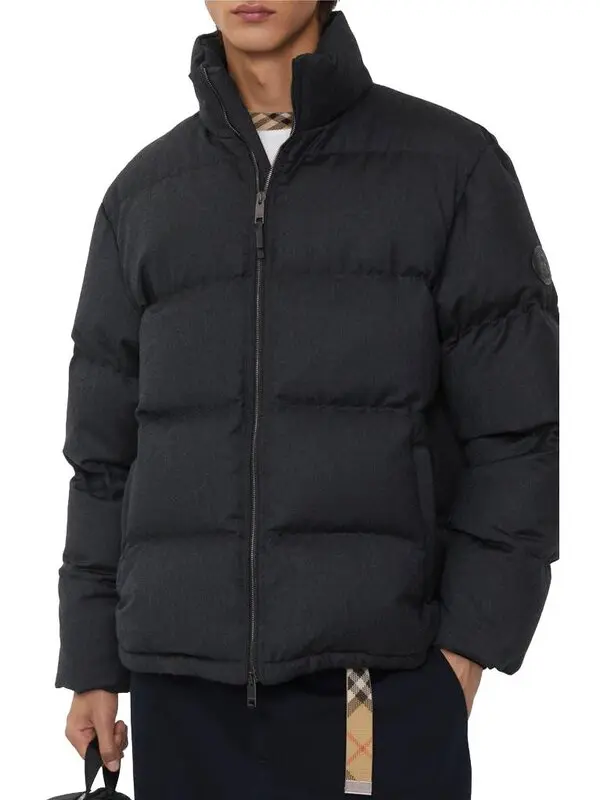 Burberry Wool Snowdon Puffer Jacket - Charcoal Grey
