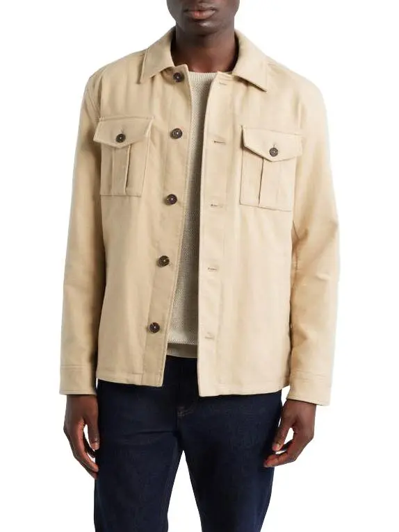 Brooks Brothers Cotton Moleskin Shirt Jacket - White Pepper