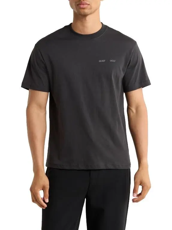 QUIET GOLF Grass Types Cotton T-shirt - Black