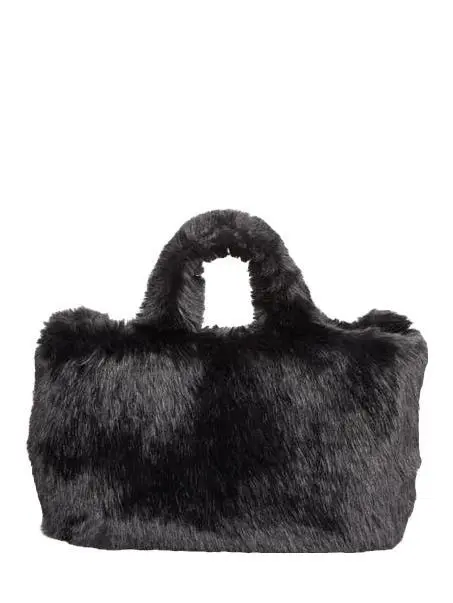 STAND STUDIO Livi Faux Fur Tote - Black