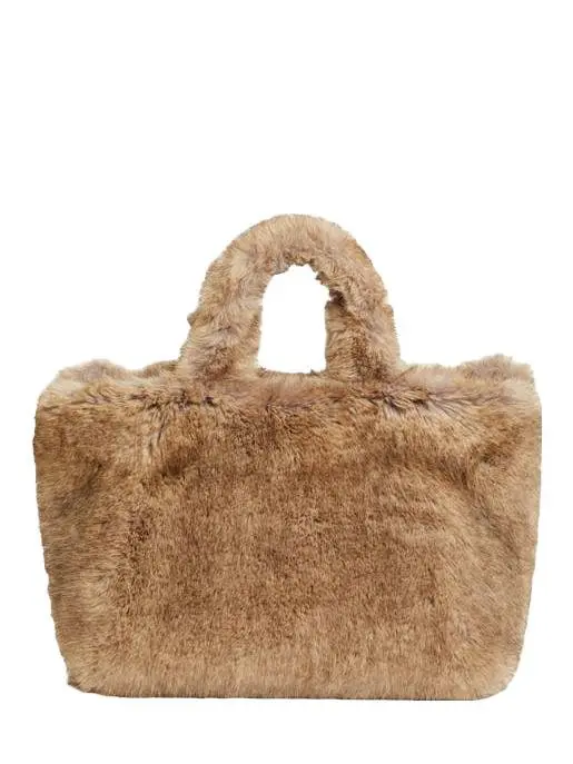 STAND STUDIO Livi Faux Fur Tote - Natural