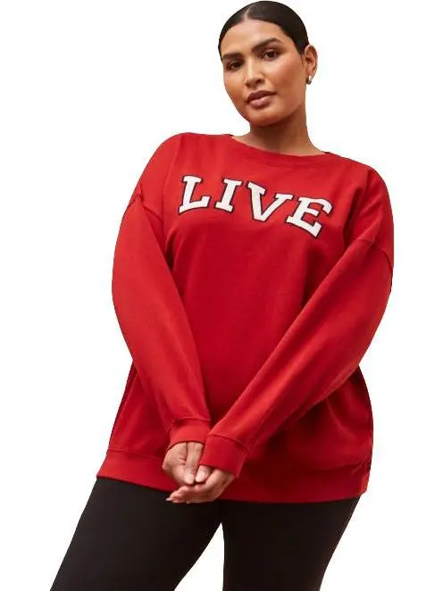 LIVE UNLIMITED Oversized Sweatshirt - Red