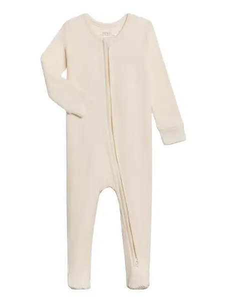 KENDI Kit Ribbed Zipper Sleeper - Ivory