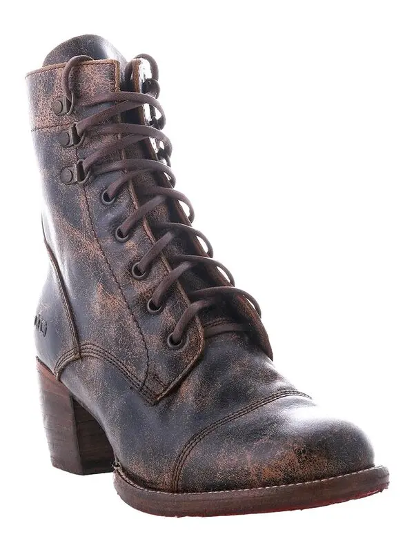 Bed Stu Judgement Heeled Combat Boot - Black Lux