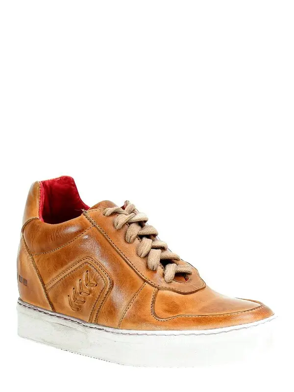 Bed Stu Andromeda Leather Hidden Heel Wedge High-top Sneakers - Tan Rustic