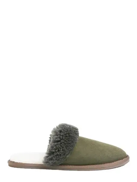 CELTIC & CO. Shearling Mules - Black Olive