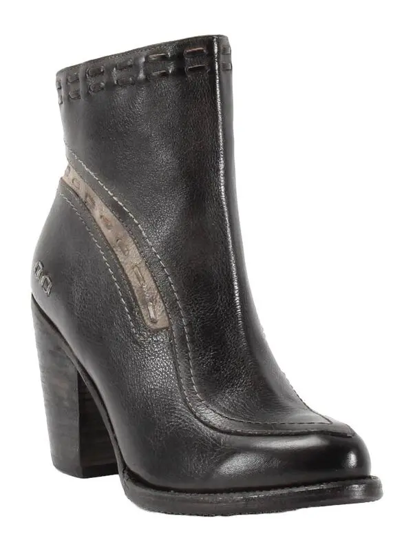 Bed Stu Heeled Ankle Bootie - Black Icicle Rustic