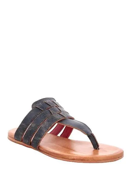 Bed Stu Yoli Leather Thong Sandals - Black Lux