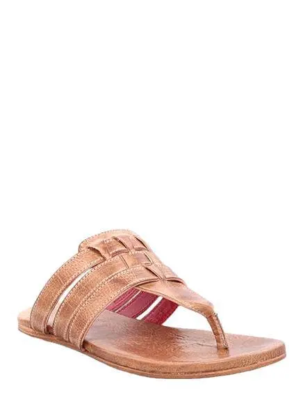 Bed Stu Yoli Leather Thong Sandals - Tan Rustic