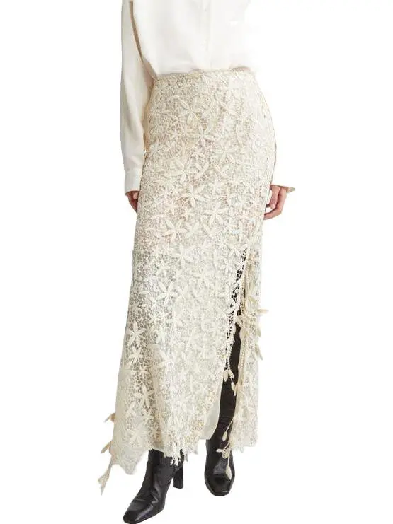 TOTEME Guipure Lace Maxi Skirt - Snow