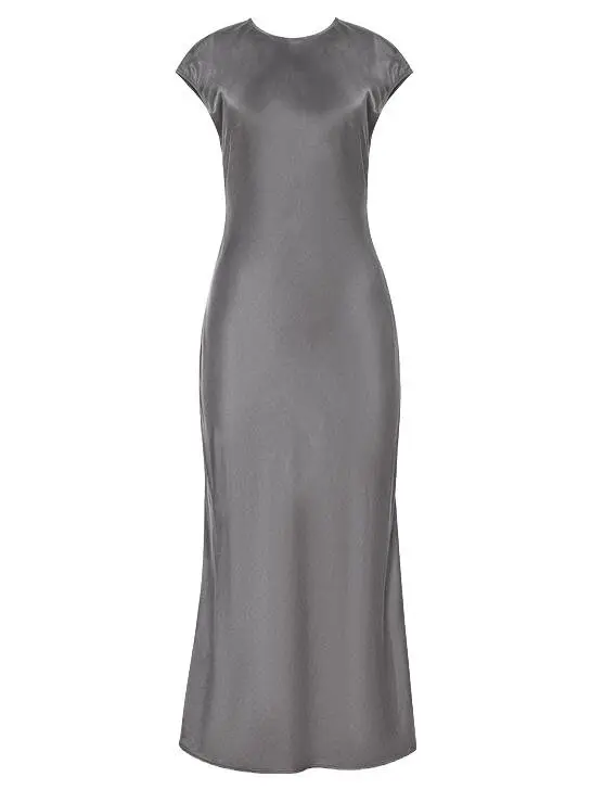 UNTITLED IN MOTION Cappella Open Back Midi Dress - Graphite