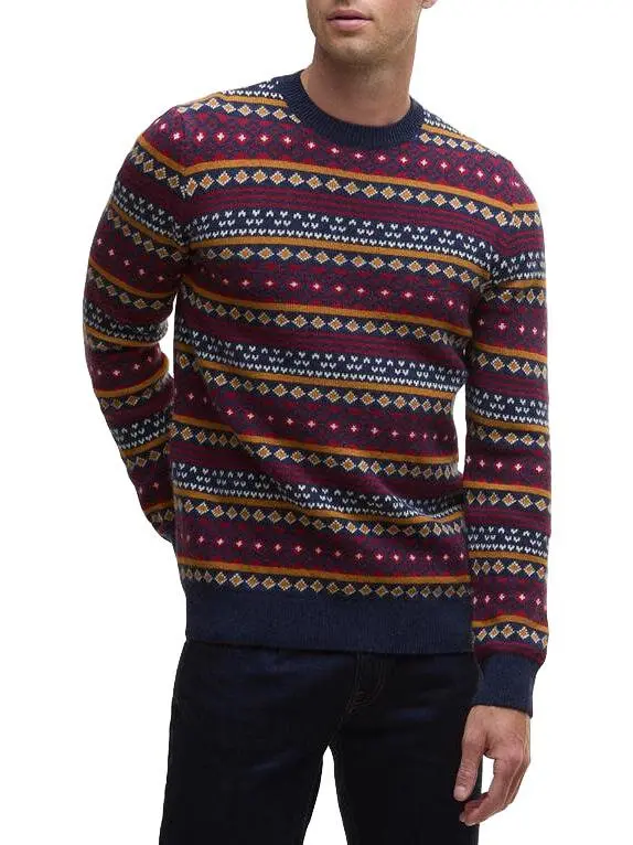 Barbour Easdale Fair Isle Crewneck Sweater - Navy