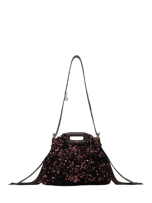 Maje Sequinned Miss M Mini Bag - Brown