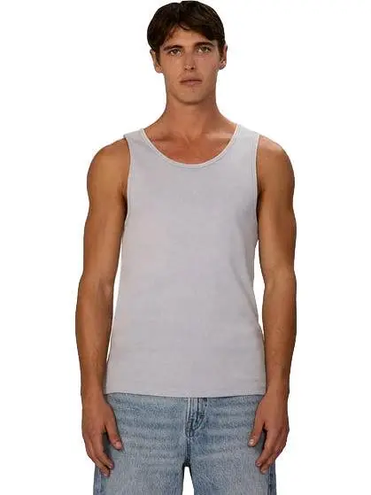 INDUSTRIE AUSTRALIA The Washed Brando Ribbed Tank Top - Chambray