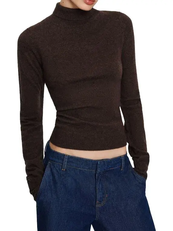 REFORMATION Jett Cashmere Turtleneck Sweater - Compost