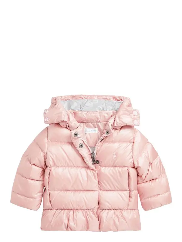 Ralph Lauren 650 Fill Power Down Puffer Jacket With Removable Hood - Pink