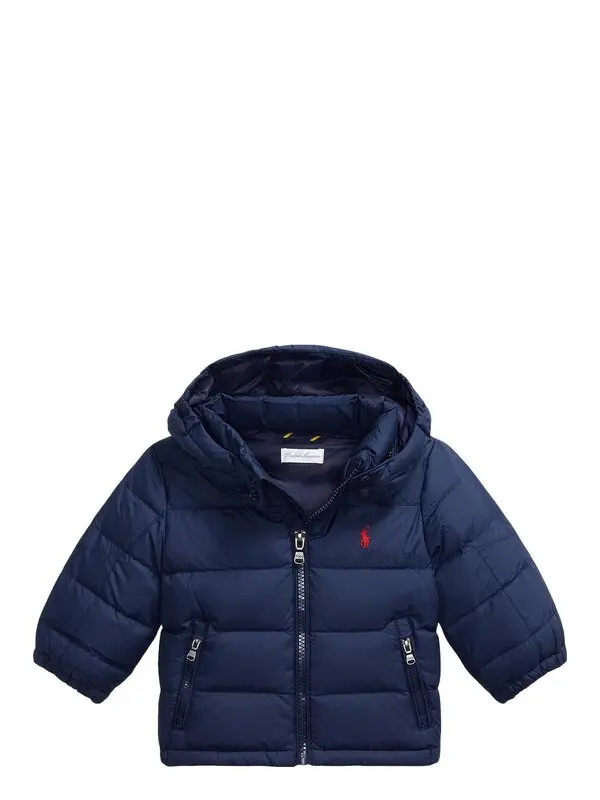 Ralph Lauren 650 Fill Power Down Puffer Coat With Removable Hood - Navy