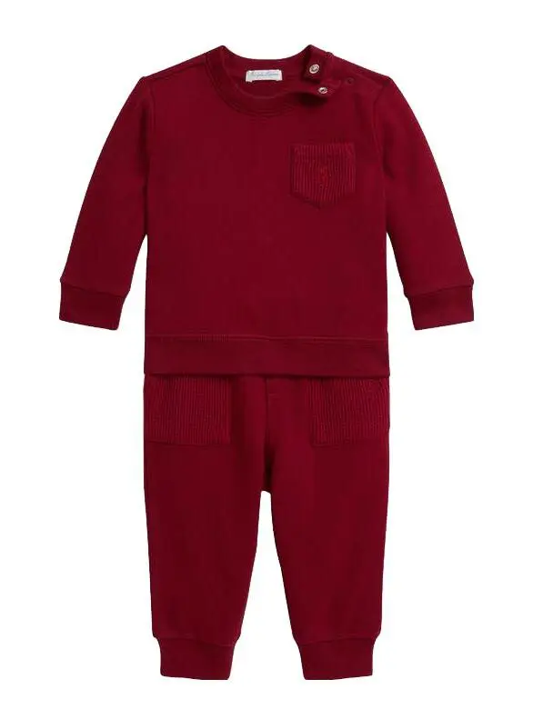 Ralph Lauren Magic Fleece Sweatshirt And Pants Set - Red