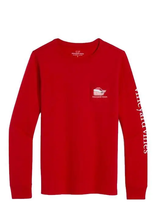 Vineyard Vines Cotton Long Sleeve Graphic T-shirt - Red Velvet