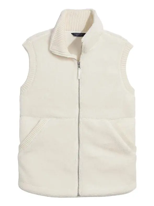 Vineyard Vines High Pile Fleece Vest - Marshmallow