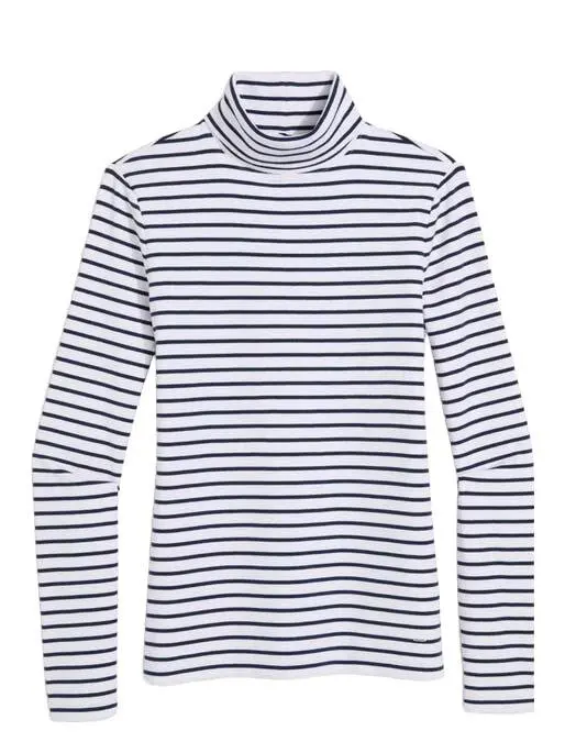 Vineyard Vines Turtleneck Top - Baystripe White/navy
