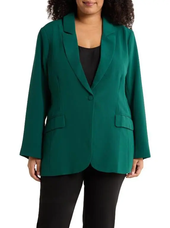 SUGARLIPS Chelsea One-button Blazer - Emerald