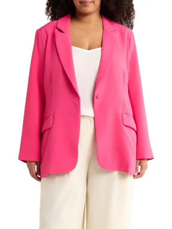 SUGARLIPS Chelsea One-button Blazer - Fuchsia