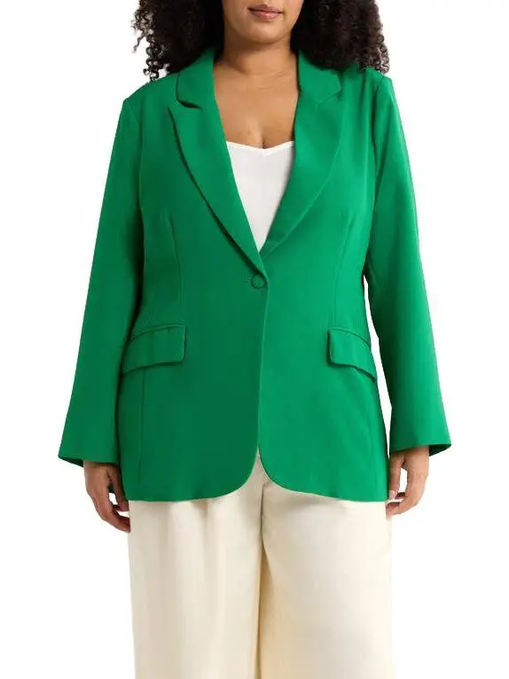SUGARLIPS Chelsea One-button Blazer - Kelly-green
