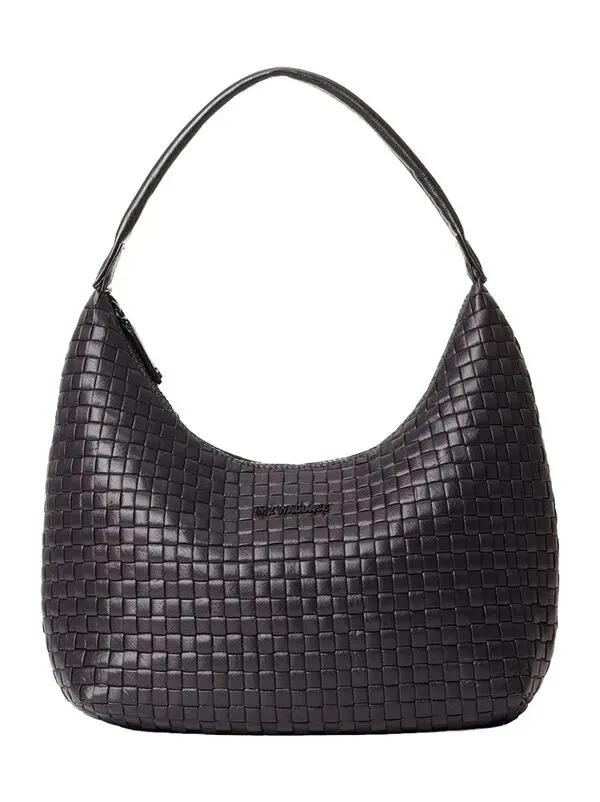 Mz Wallace Medium Woven Nylon Shoulder Bag - Black