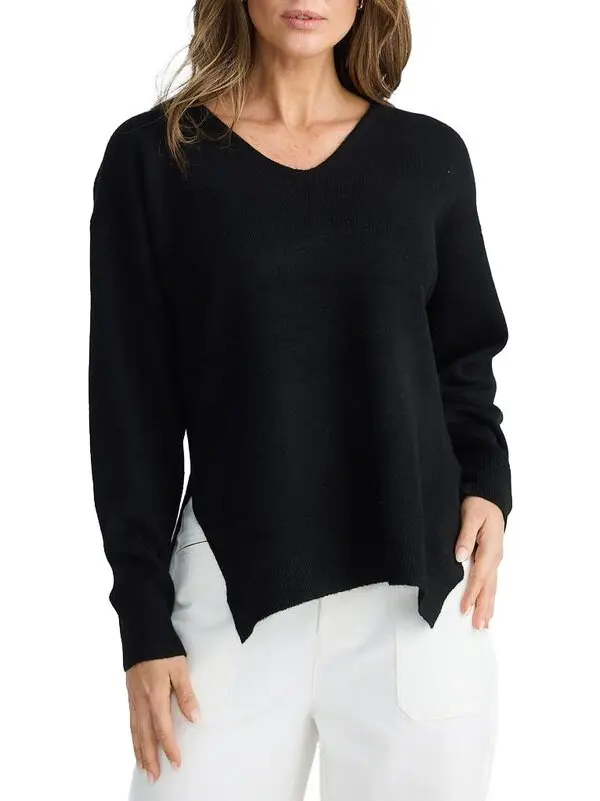 BRAVE+TRUE Britney V-neck Sweater - Black
