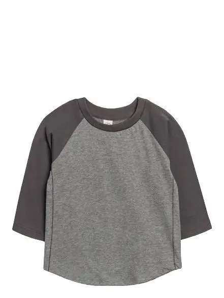 COLORED ORGANICS Organic Cotton Louie Baseball Tee - Heather Charcoal/ash