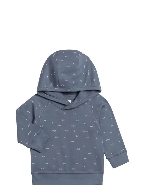 COLORED ORGANICS Organic Cotton Madison Hooded Pullover T-shirt - Tridot /denim + Mist