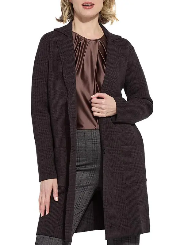 Lyssé Lina V-neck Sweater Car Coat - Double Espresso