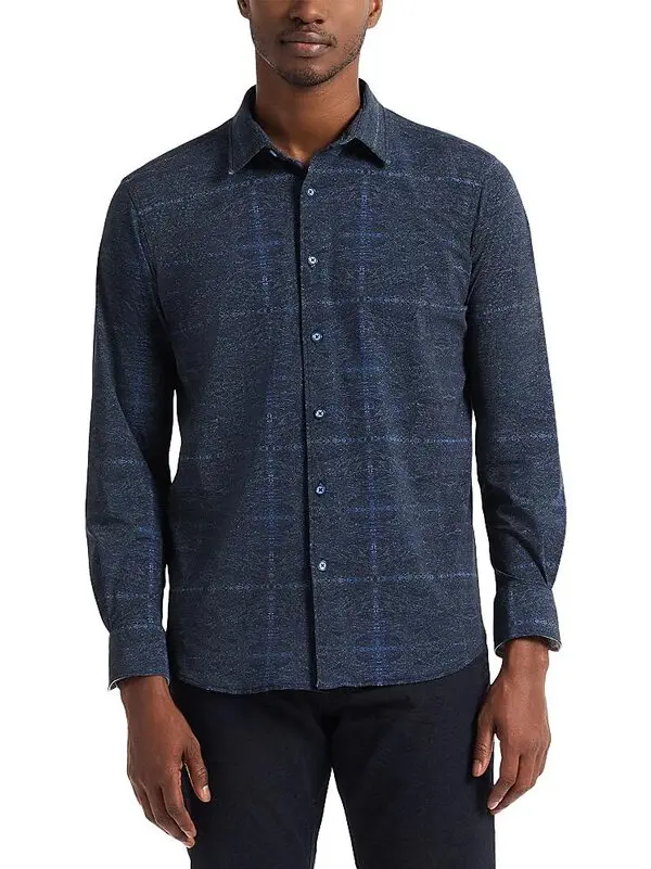 Robert Graham Irving Knit Button Down Shirt - Navy