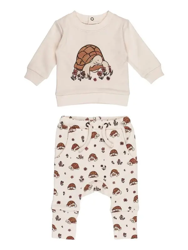 L'OVEDBABY Organic Cotton Fleece Graphic Sweatshirt And Joggers Set - Tiny Tortoise